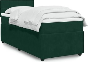 Box spring postel s matrací tmavě zelená 90x190 cm samet 3289929