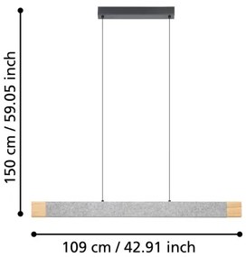 Eglo 390386 - LED Stmívatelný lustr na lanku VALLELADO LED/22,2W/230V 3000K