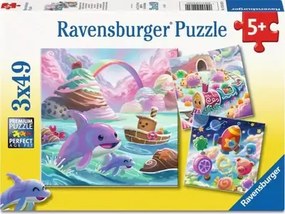 RAVENSBURGER Puzzle Sladké království / 3x49 dílků