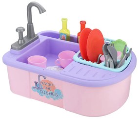 Dětský dřez na mytí nádobí ve více barvách-růžový
