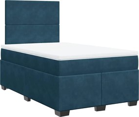 Box spring postel s matrací modrá 120 x 200 cm samet 3293180
