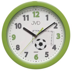 JVD Nástěnné zelené dětské hodiny s fotbalovými motivy  HP612.D4