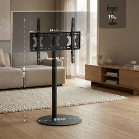 TV Ständer kulatý – černá-matt