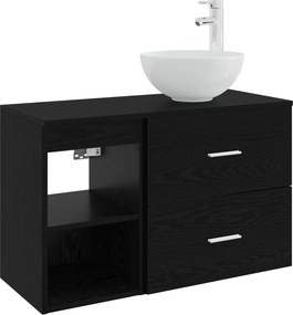Sada koupelnového nábytku 2 ks Černý dub Kompozitní dřevo 3403865