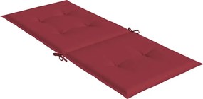 Podušky na židli vysoké opěradlo 6 ks vínové 120x50x3 cm textil 314115