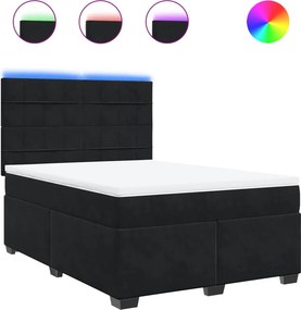 Box spring postel s matrací černá 140 x 190 cm samet 3293208