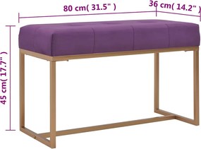 Lavice 80 cm fialová sametová 247557