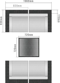 DEOKORK Ratanová variabilní sestava SEVILLA  pro 4 osoby (antracit)