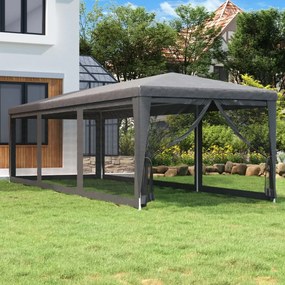 Party stan s 8 síťovanými bočnicemi antracitový 3 x 9 m HDPE 319244