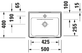 Duravit 742500000 - Závěsné umyvadlo D-NEO 50x40 cm keramika/lesklá bílá