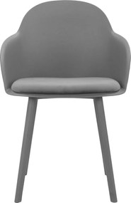 Danish style Jídelní židle Seiko (SET 2ks) plast, šedá
