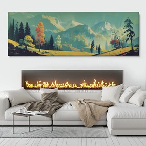 Obraz na plátně - Stromy na velké mýtině FeelHappy.cz Velikost obrazu: 240 x 80 cm