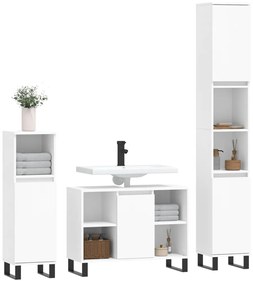 3dílný set koupelnového nábytku bílý kompozitní dřevo,  3190307