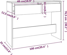 vidaXL Konzolový stolek 100 x 35 x 76,5 cm kompozitní dřevo [813036] Barva: dub sonoma