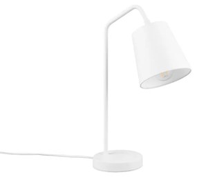 Bílá stolní lampa s textilním stínidlem (výška 45 cm) Buddy – Trio