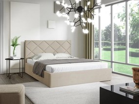 Eka Čalouněná postel DIAMOND 180x200 cm Barva látky Trinity: Krémově bíla (Trinity 2301), Úložný prostor: Bez úložného prostoru