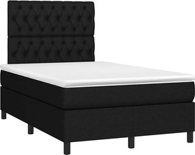 Box spring postel s matrací a LED černá 120 x 200 cm textil 3135103