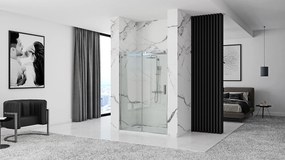 Jednokřídlé posuvné sprchové dveře REA NIXON-2 LEVÉ 120 cm pro instalaci do niky, chrom/transparent - bez vaničky