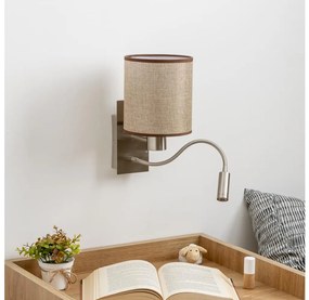 Brilagi - LED Nástěnná lampa NUBILA 1xE27/25W/230V + LED/3W chrom/hnědá BG1556+BG1583
