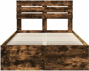 Rám postele Kouřový dub 120 x 200 cm Masivní borové dřevo 3411435