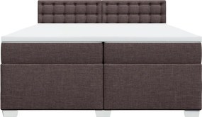 Box spring postel s matrací tmavě hnědá 200x200 cm textil 3288312