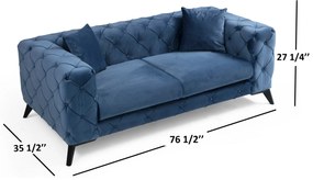 Atelier del Sofa 2-místná pohovka Como 2 Seater - Blue, Modrá