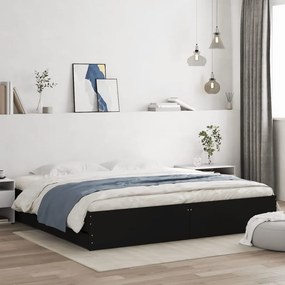 Rám postele se zásuvkami černý 180 x 200 cm kompozitní dřevo 3207253