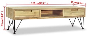 vidaXL TV stolek 120 x 35 x 35 cm masivní teak