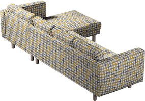 Potah na pohovku IKEA Norsborg 4-místná se šezlongem barva modrá látka pletený vzor, vzorované