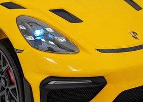Elektrické autíčko Porsche Spyder RS ​​718 Lakýr žluté