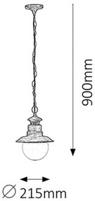 Rabalux 8164 - Venkovní závěsné svítidlo ODESSA 1xE27/60W IP44