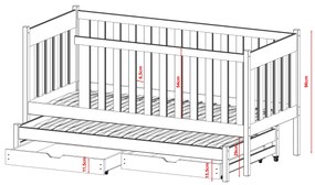 Legno Dětská rozkládací postel Karla šedá Rozměr (cm): 80x200