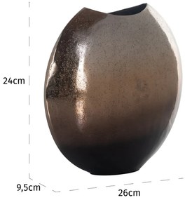 Hnědá kovová váza Richmond Fien 24 cm