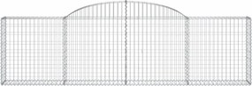 Klenuté gabionové koše 4 ks 300x30x80/100 cm pozinkované železo 3146505