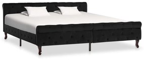 Rám postele Keeline - černý samet | 180 x 200 cm