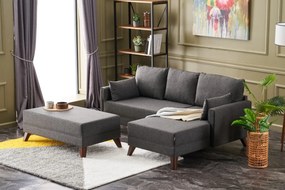 Atelier del Sofa Rohová sedací souprava Bella Mini Corner Sofa Right - Anthracite, Antracitová