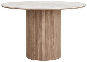 Kulatý jídelní stůl s deskou v dekoru mramoru ø 120 cm Athens – House Nordic