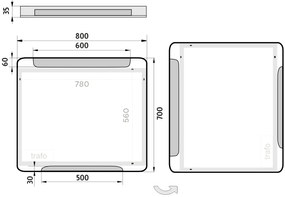 Nimco LED zrcadlo 800x700 - ZP 22003