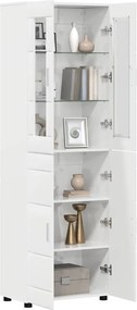 Vysoký bufet FLORIN 60 x 35 x 182 cm Vysoce lesklá bílá 3397918
