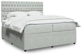 Box spring postel s matrací světle šedá 200x200 cm samet 3292436
