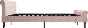 Rám postele růžový samet 200 x 200 cm 288570
