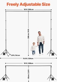 Stojan na pozadí, Přenosný stojan na pozadí se 4 příčkami VEVOR
