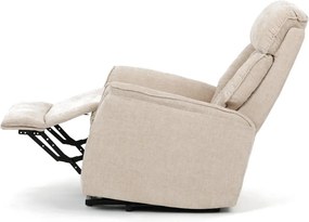 TV křeslo RIO s elektrickým polohováním, masáží a vyhříváním — 2 motory, látka, krémová