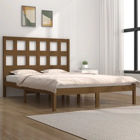 Rám postele medově hnědý masivní borovice 200 x 200 cm,  3104501