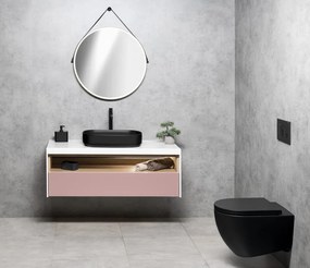 Sapho, INFINITY OVAL keramické umyvadlo na desku, 55x36 cm, matná černá, 10NF65055-2N