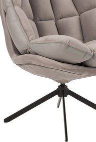 Šedé sametové relaxační křeslo Chair Relax Bubby Grey - 78*73*92cm