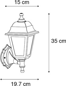 Chytré venkovní nástěnné svítidlo černé IP44 vč. Wifi ST64 - Capital