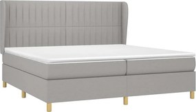 Box spring postel s matrací světle šedá 200 x 200 cm textil 3128709
