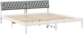 Rám postele s čelo Bílá a světle šedá 200 x 200 cm 3394342
