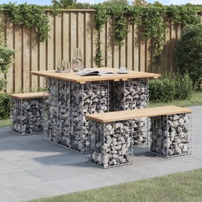 Zahradní lavice gabionový design 100x102x72 cm masivní borovice - Default Title